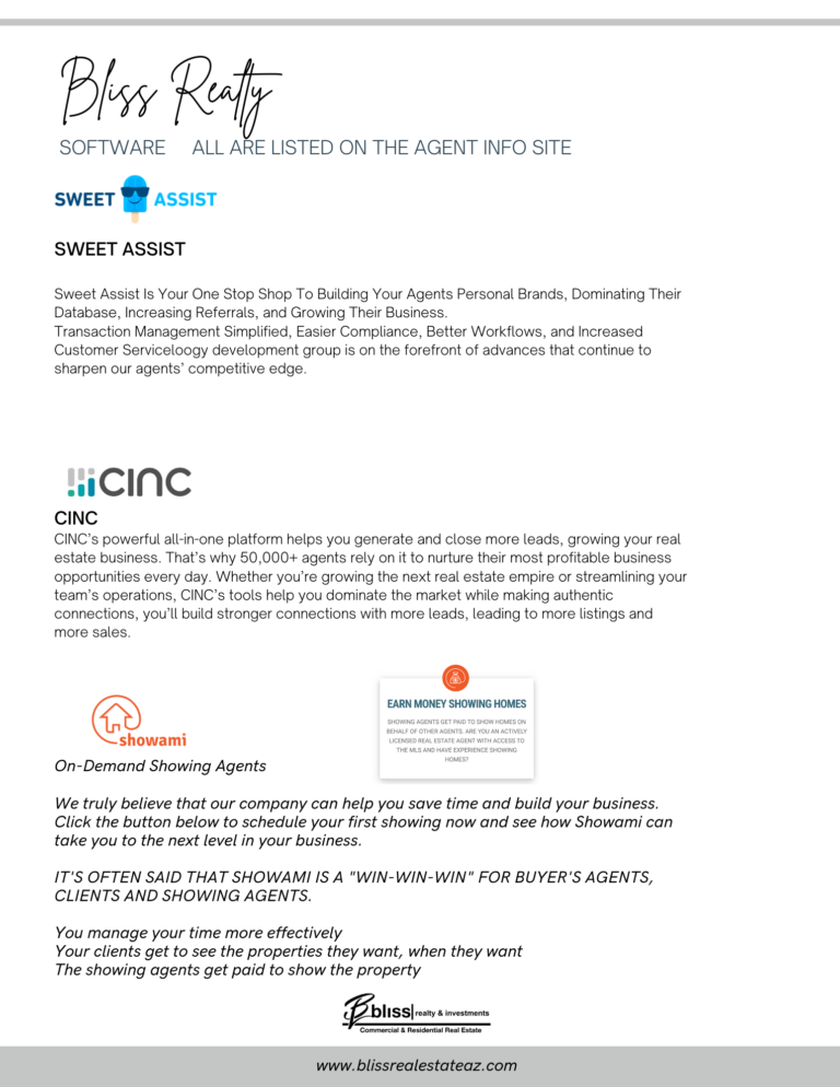 Software/Ai Tools & Leads - Bliss Realty